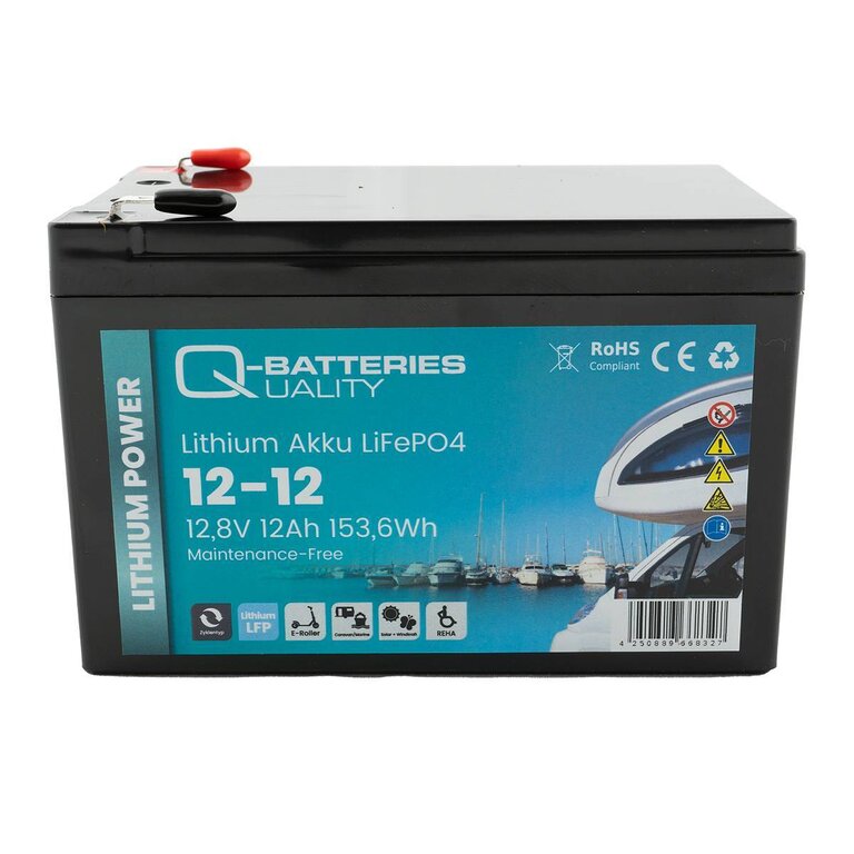 Q-Batteries Lithium-Akku LiFePO4 12-12 - Schulte Akkushop