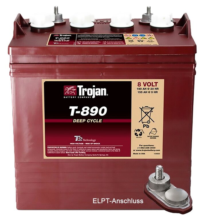 Trojan T-890 | 8V 190Ah | mit ELPT-Anschluss - Schulte Akkushop